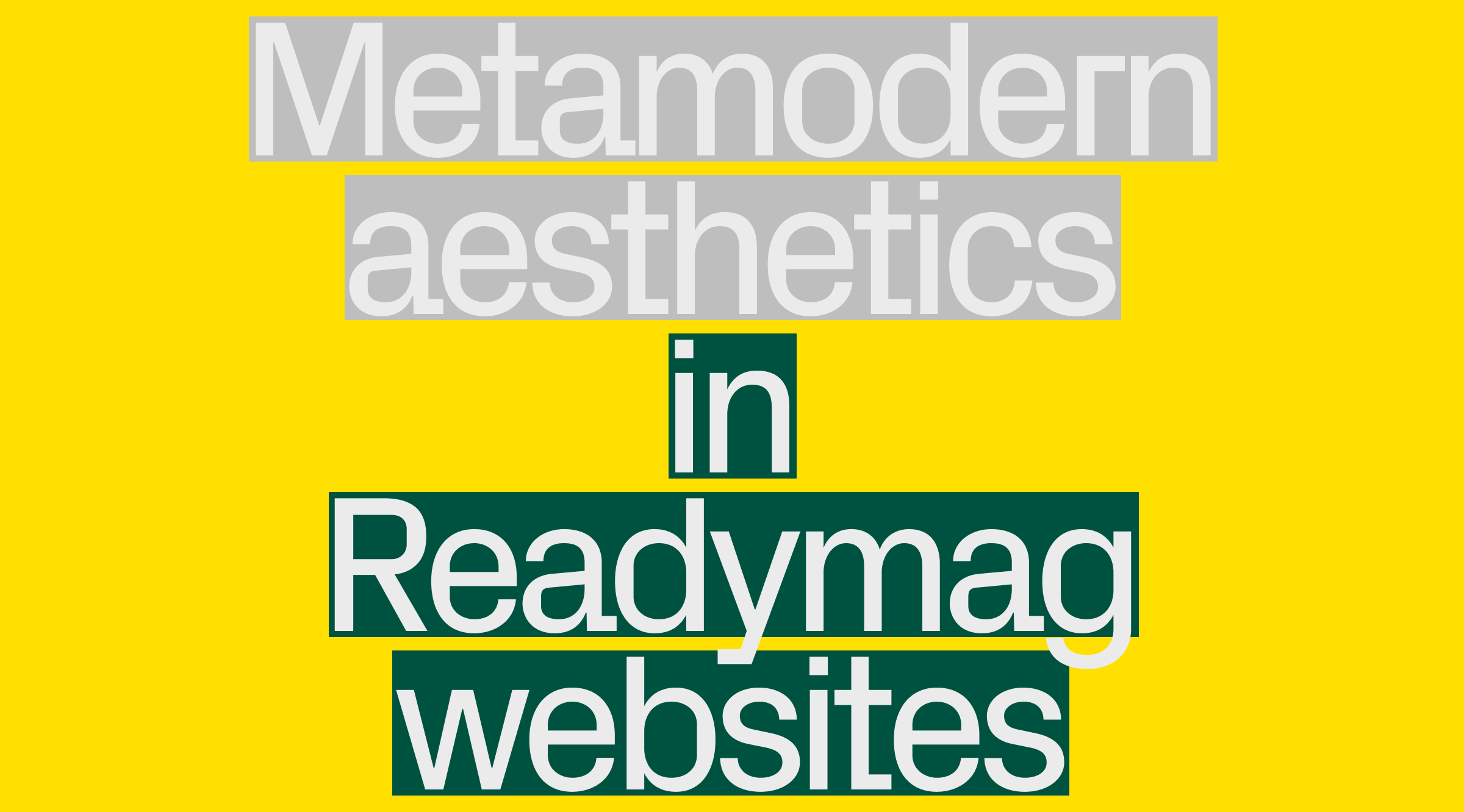 Metamodern aesthetics in Readymag websites