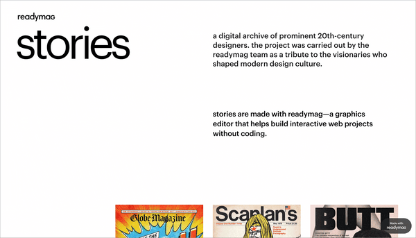 Beyond a tool: a decade of design in Readymag